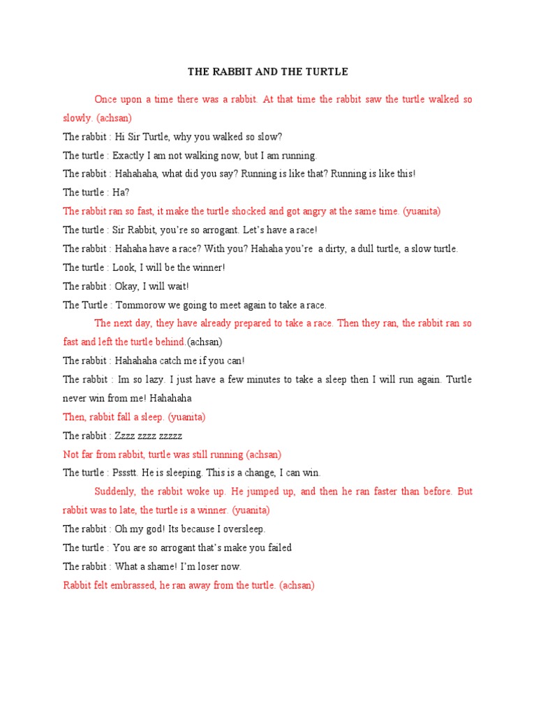 The Rabbit and The Turtle | PDF