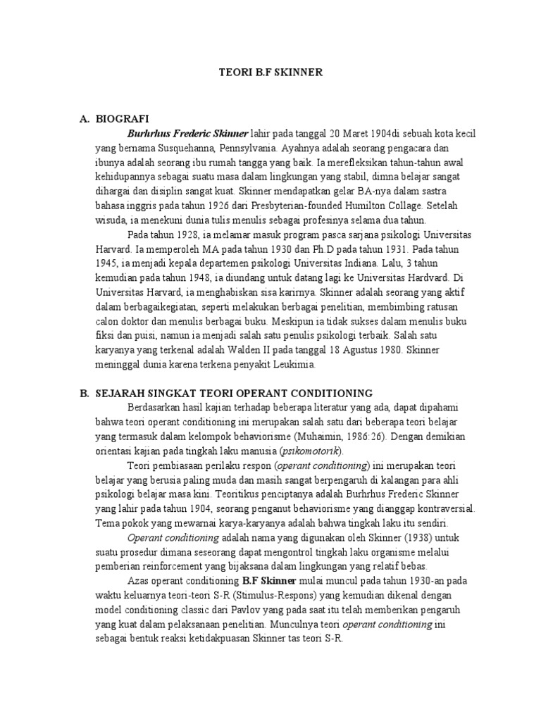 Teori Skinner | PDF