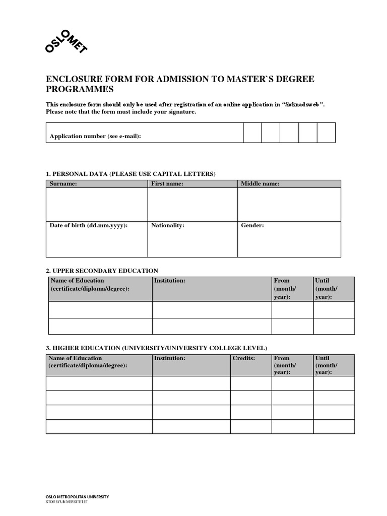 Enclosure Form Master | PDF
