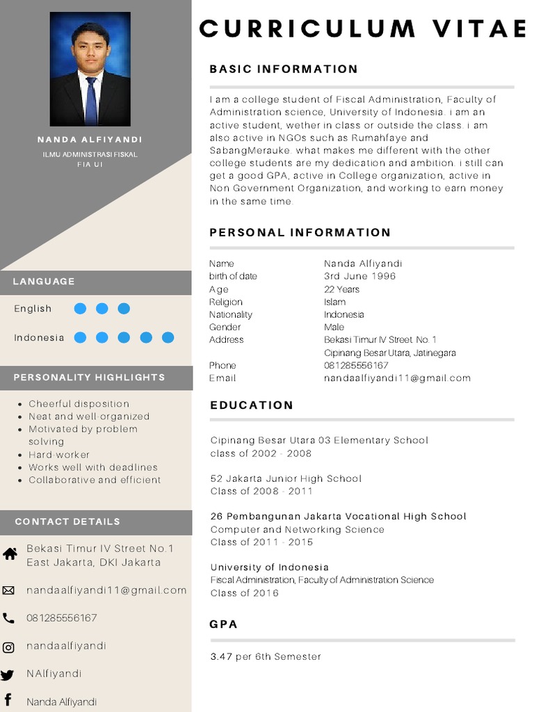 CV Nanda Alfiyandi PDF | PDF | Behavior Modification | Learning