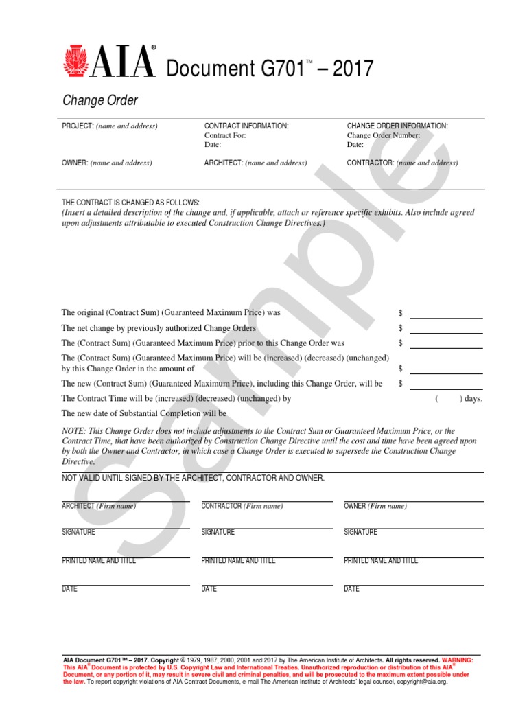 G701-2017 Sample | Download Free PDF | Copyright | Architect