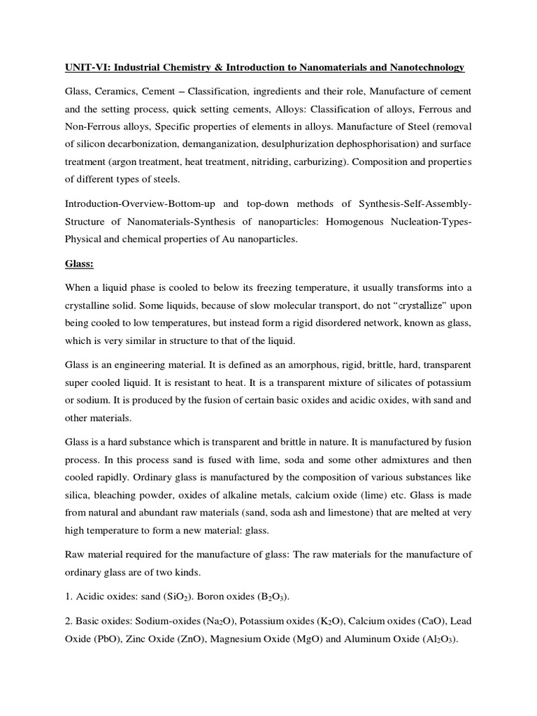 Glass, Ceramics, Cement | PDF | Glasses | Cement