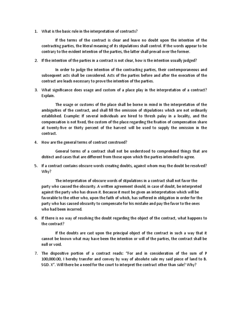 Chapter 3 Questions in Reformation of Contracts | PDF | Virtue ...