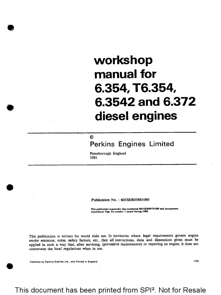 Perkins 6354 | PDF