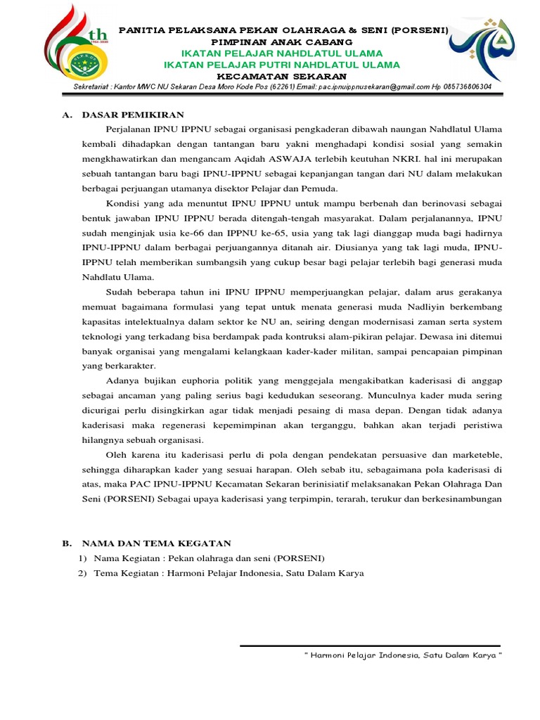 Proposal Porseni PDF | PDF