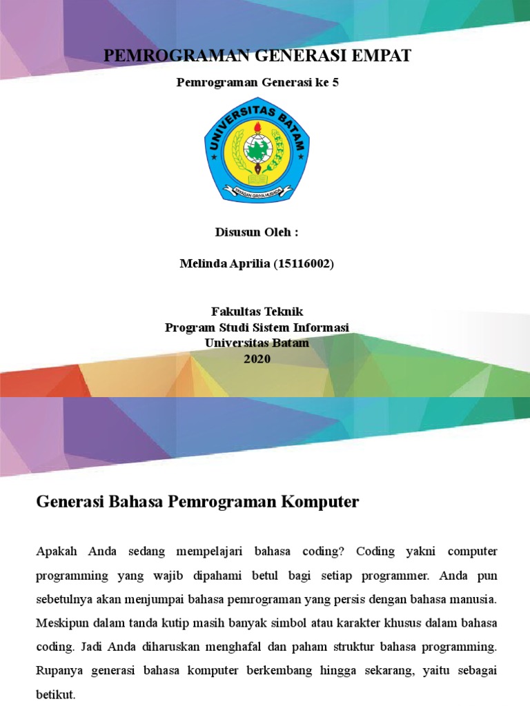 Generasi dan Tingkatan Bahasa Pemrograman | PDF