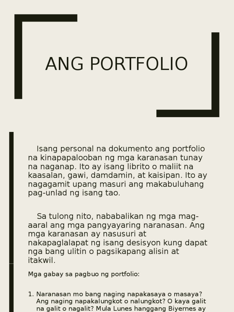 Ang Portfolio | PDF