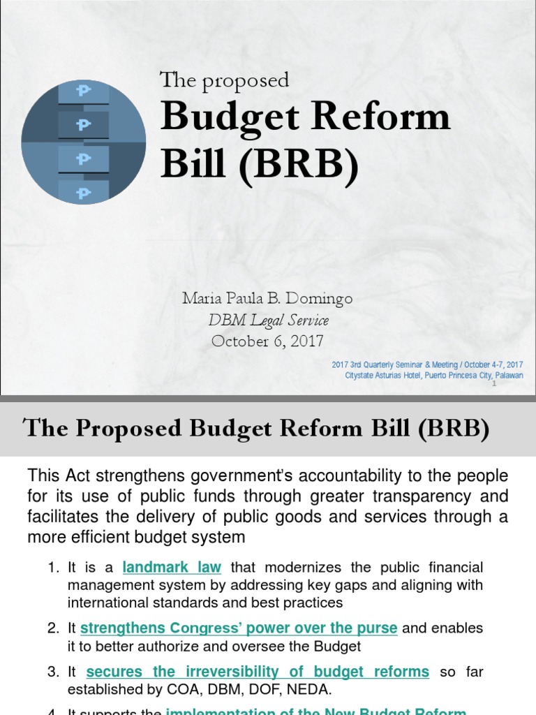 Proposed Budget Reform Bill Overview | PDF | U.S. Securities And ...