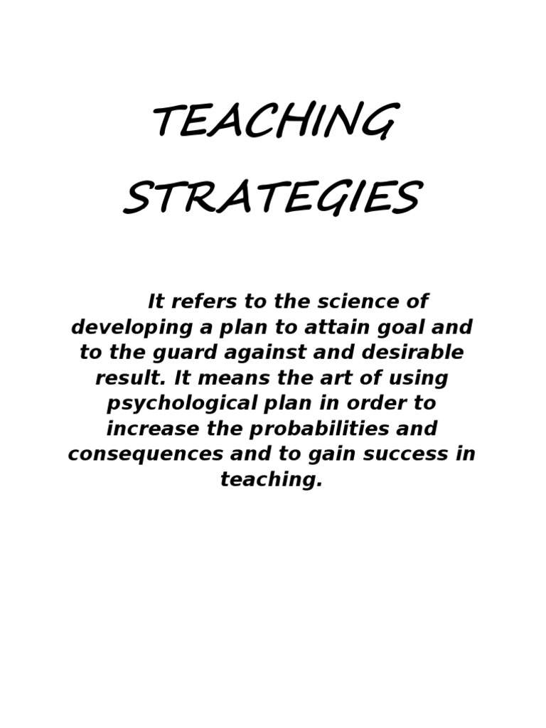 Teaching Strategies | PDF | Laboratories | Lecture