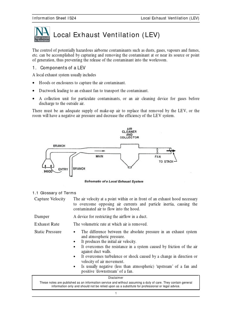 IS24 - Local Exhaust Ventilation (LEV) | PDF | Duct (Flow ...