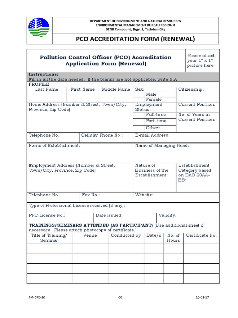 PCO Accreditation Application Form RENEWAL PDF | PDF | Business ...