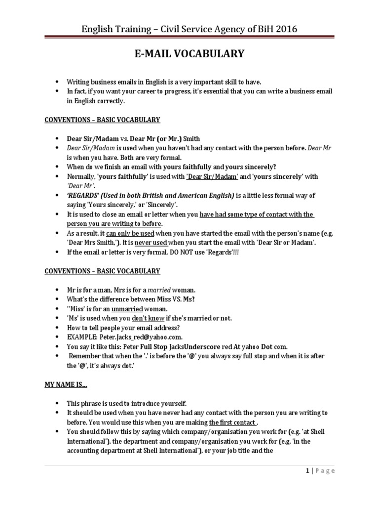 Email Vocabulary SKRIPTA (Print) | PDF | Question | News