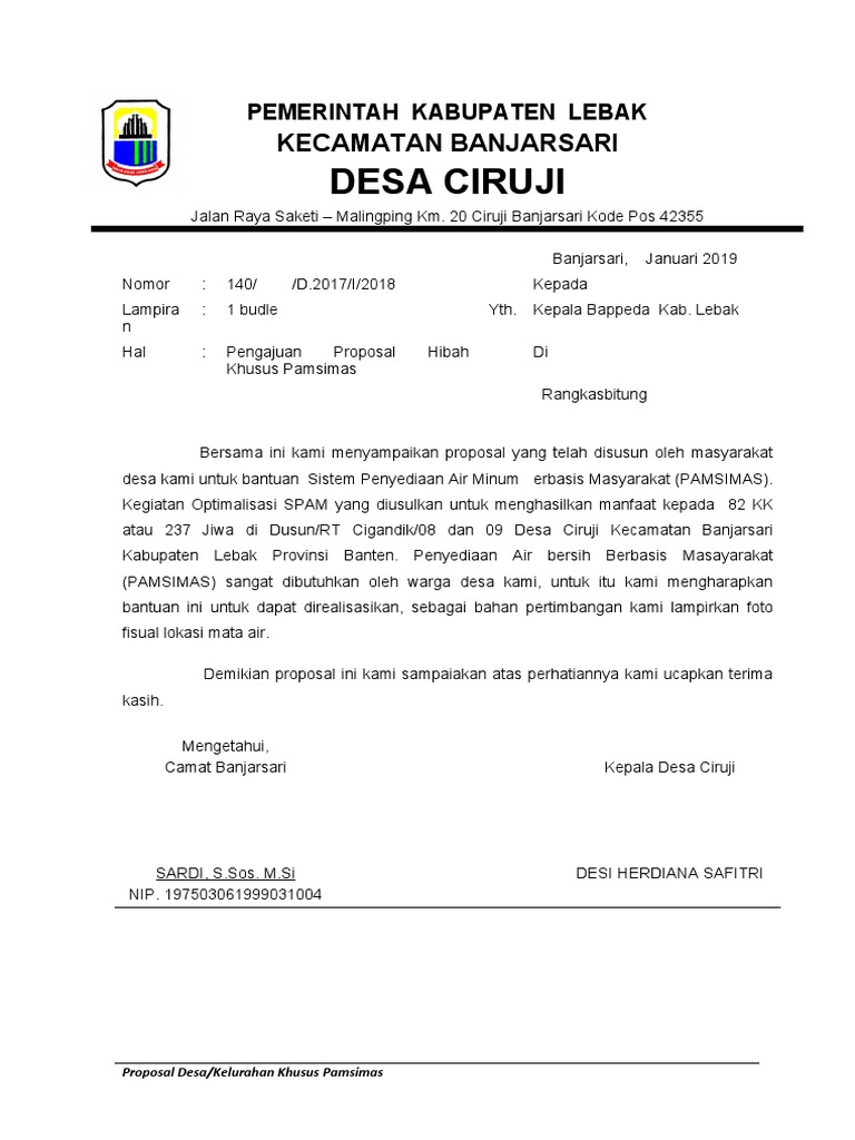 Proposal Pamsimas | PDF