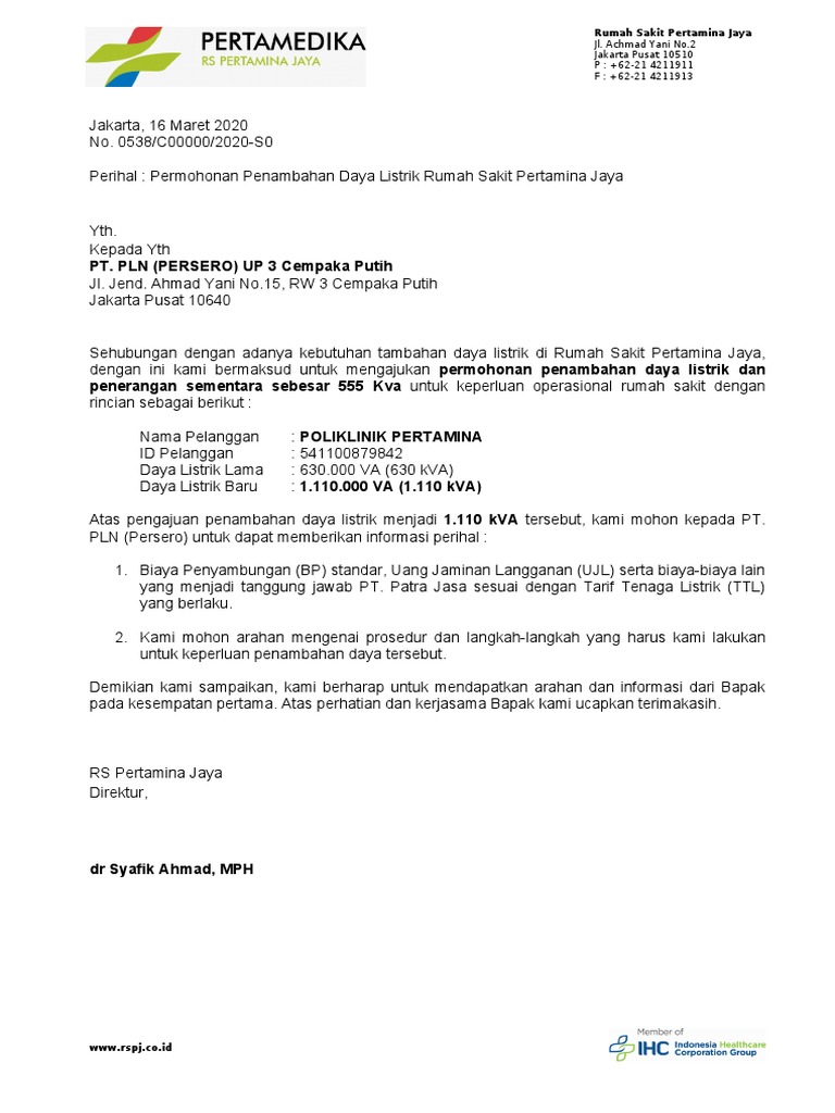 Penambahan Daya listrik-PLN | PDF