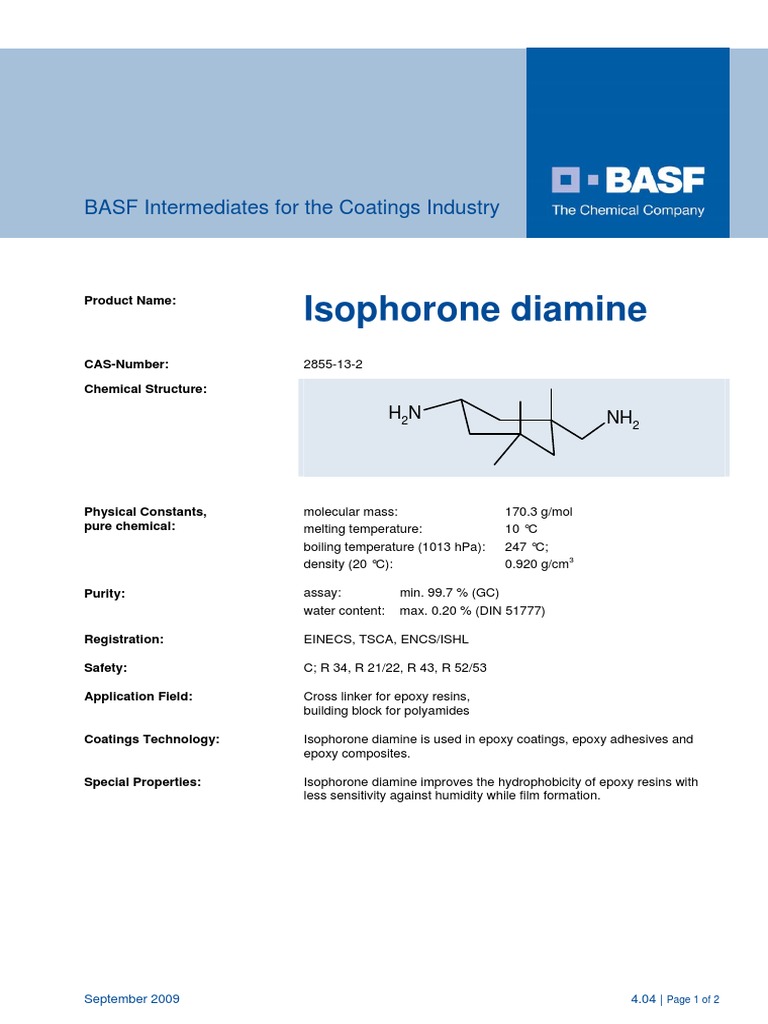 4.04 Isophorone | PDF | Epoxy | Physical Sciences