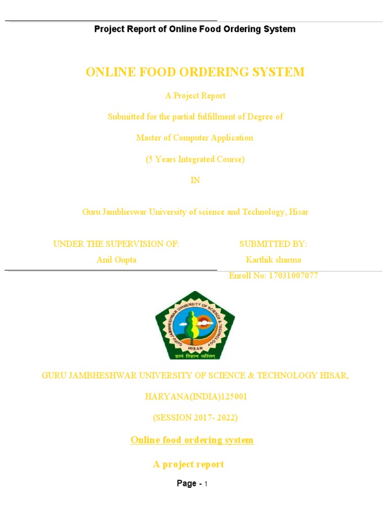 Food Ordering System-Final Data | PDF | Relational Database | Software ...