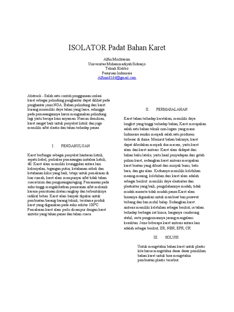 ISOLATOR Padat Bahan Karet | PDF