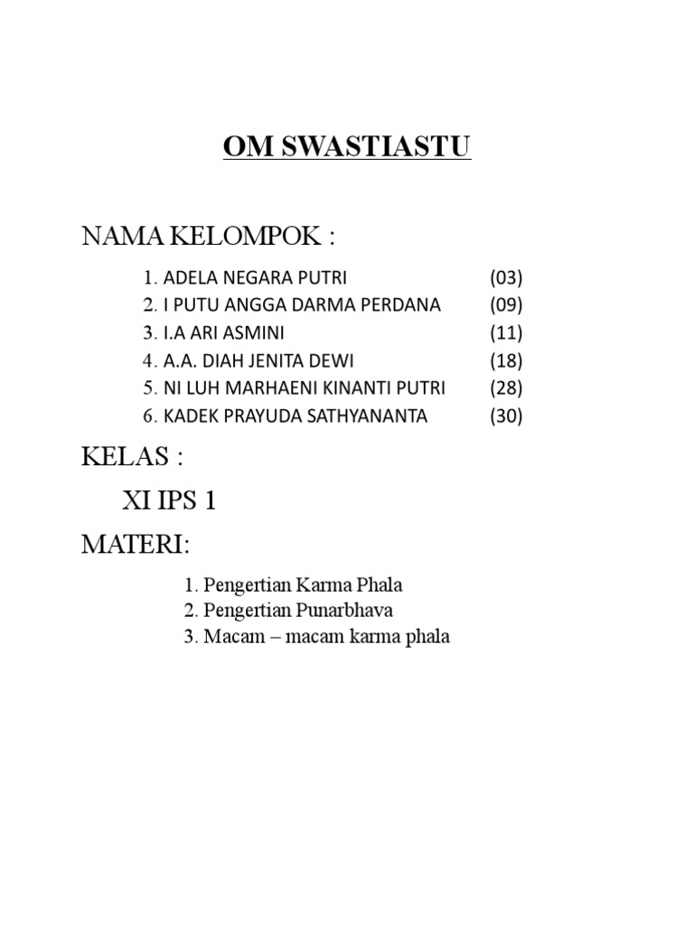 Agama Karma Phala | PDF