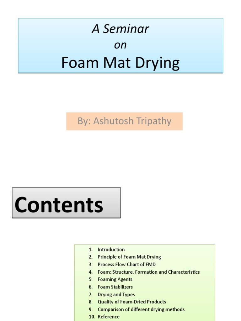 Foam Mat Drying | PDF | Foam | Colloid