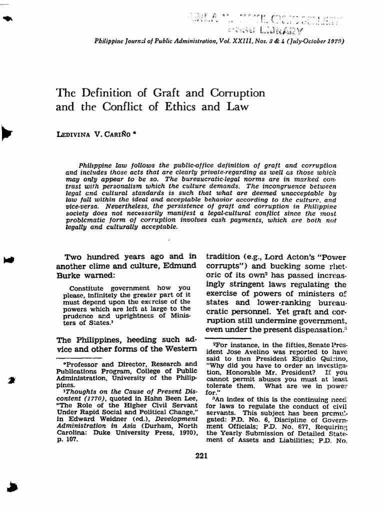 05 - The Definition of Graft and Corruption and The Conflict of Ethics ...