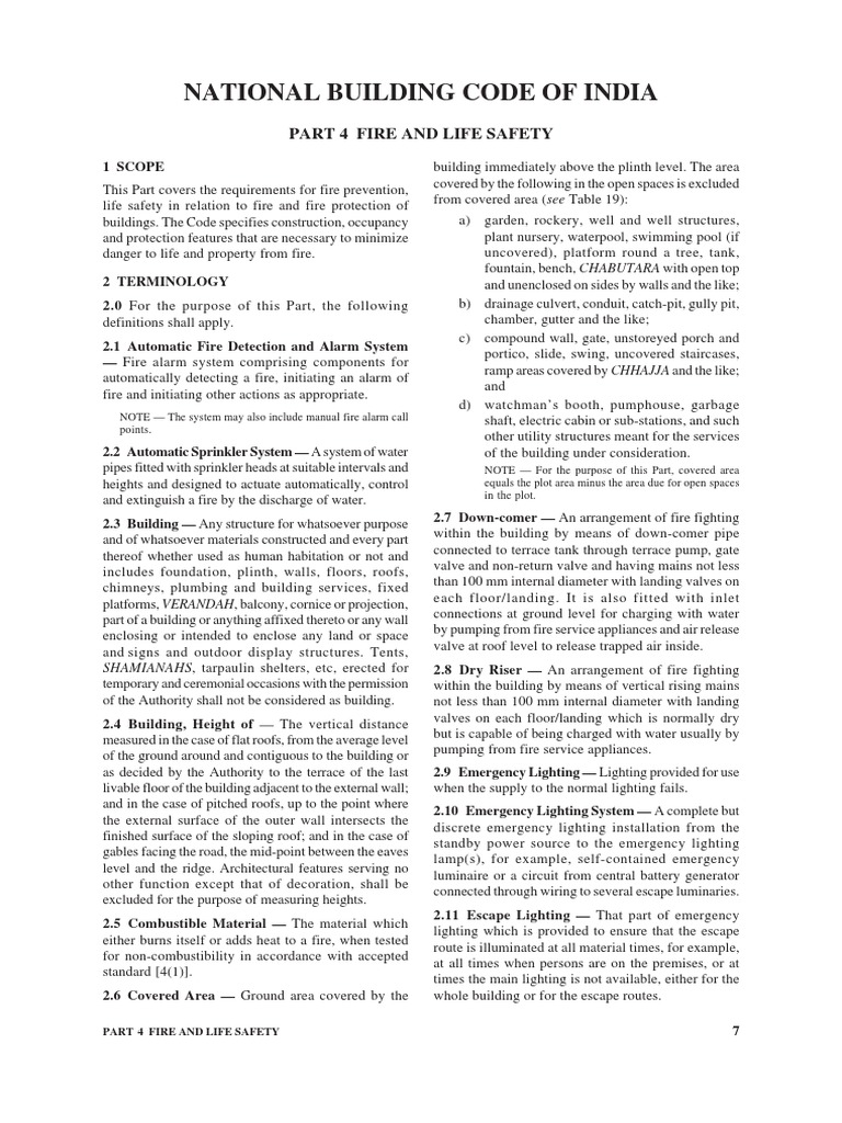 NBC Part 4 Fire Safety | PDF | Wall | Fires