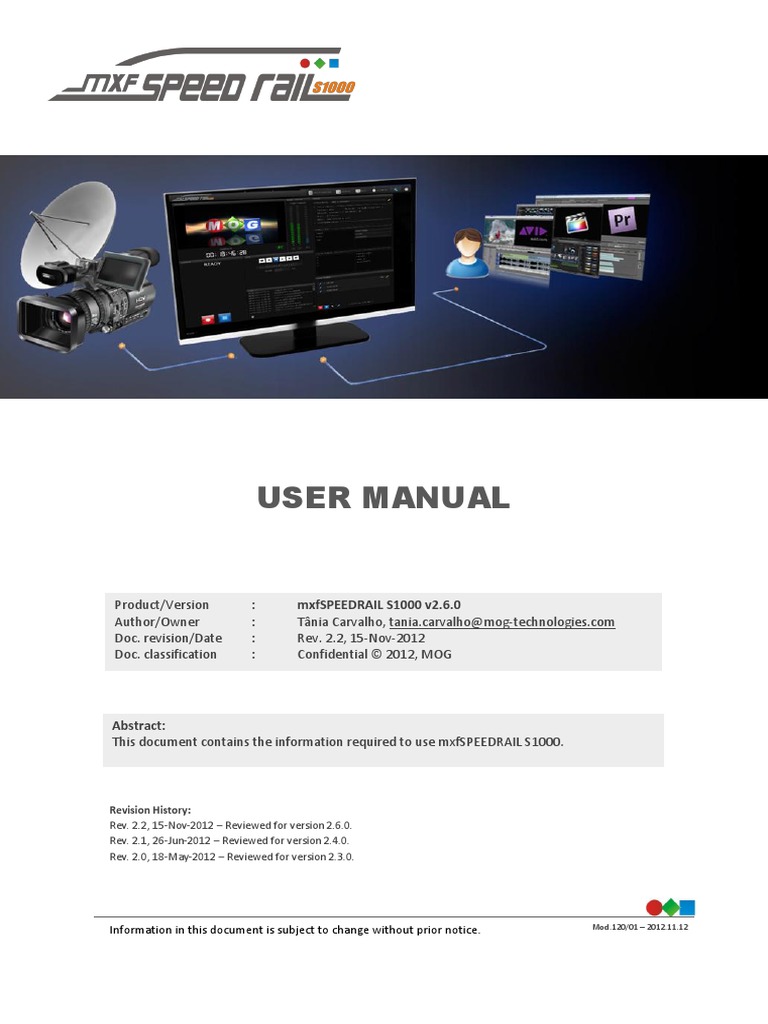 2.6 mxfSPEEDRAILS1000 UserManual PDF | PDF | Computer Monitor | World Wide Web