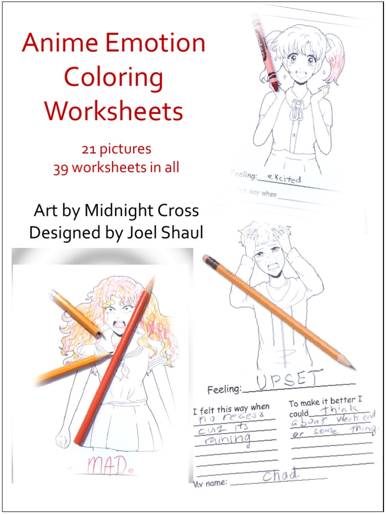 Anime Emotion Coloring Worksheets Free Download PDF | PDF