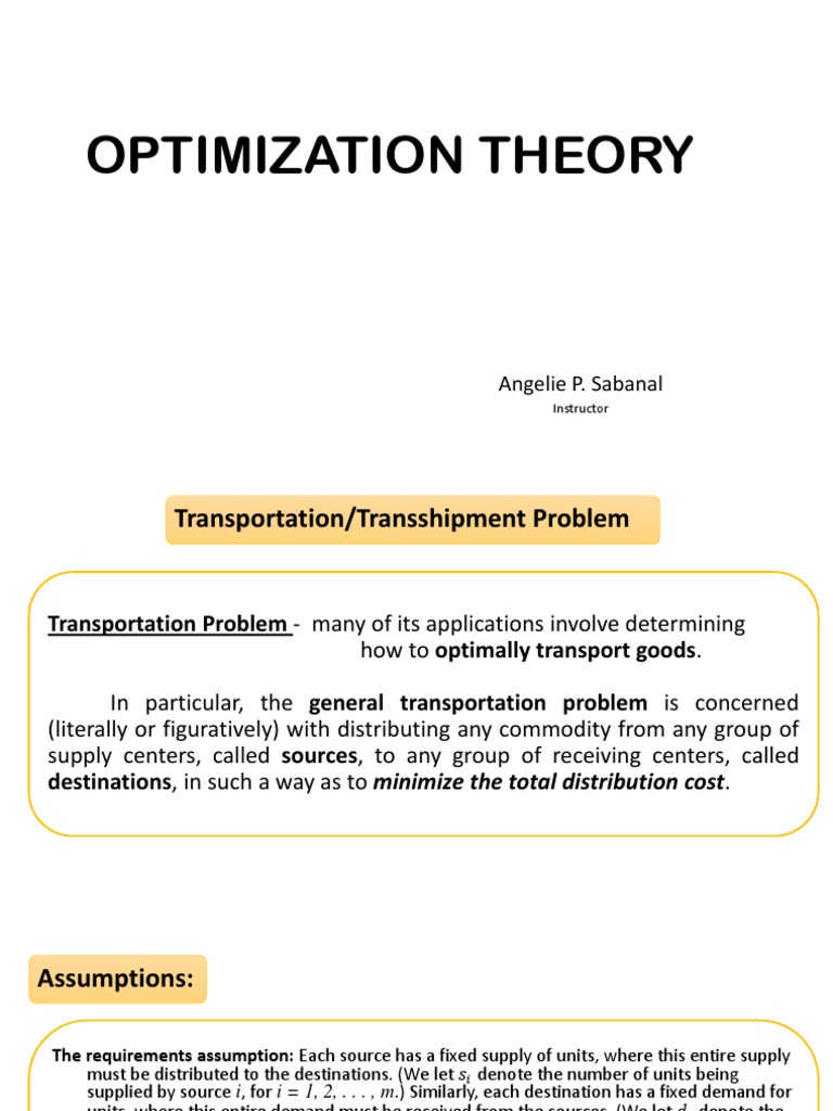 Optimization Theory | PDF | Mathematical Optimization | Cargo
