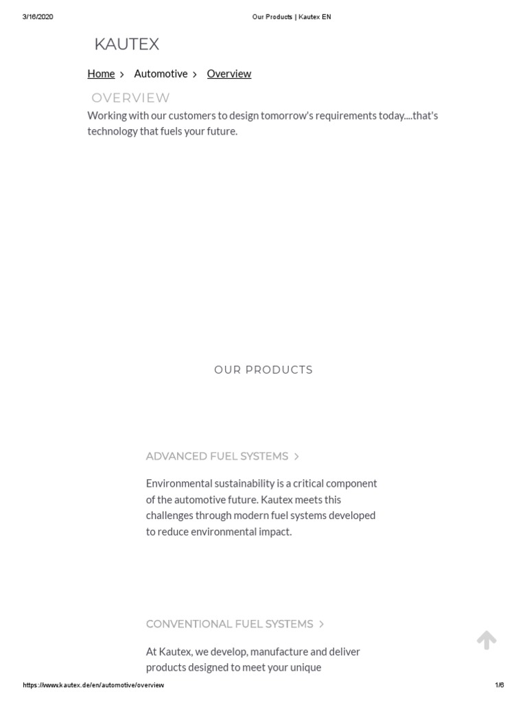 Our Products - Kautex EN PDF | PDF | Emission Standard | Vehicles