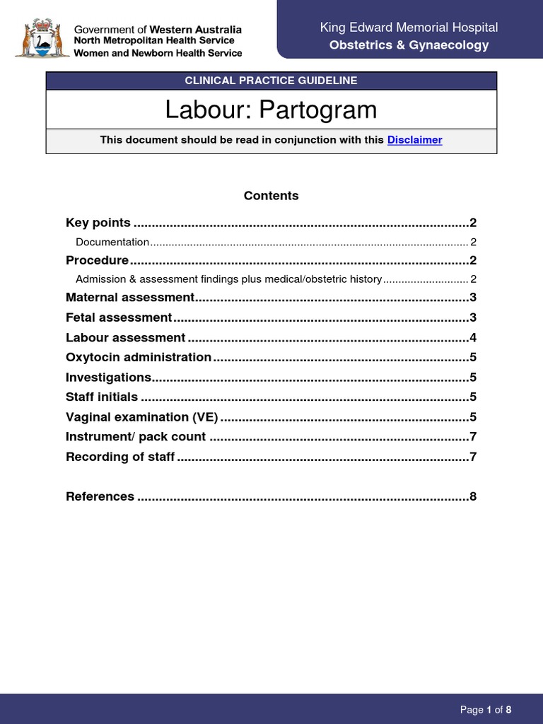 Labour Partogram Guidelines | PDF | Childbirth | Obstetrics