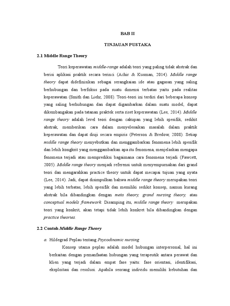Bab Ii Middle Range | PDF | Karier & Perkembangan | Pengembangan Diri