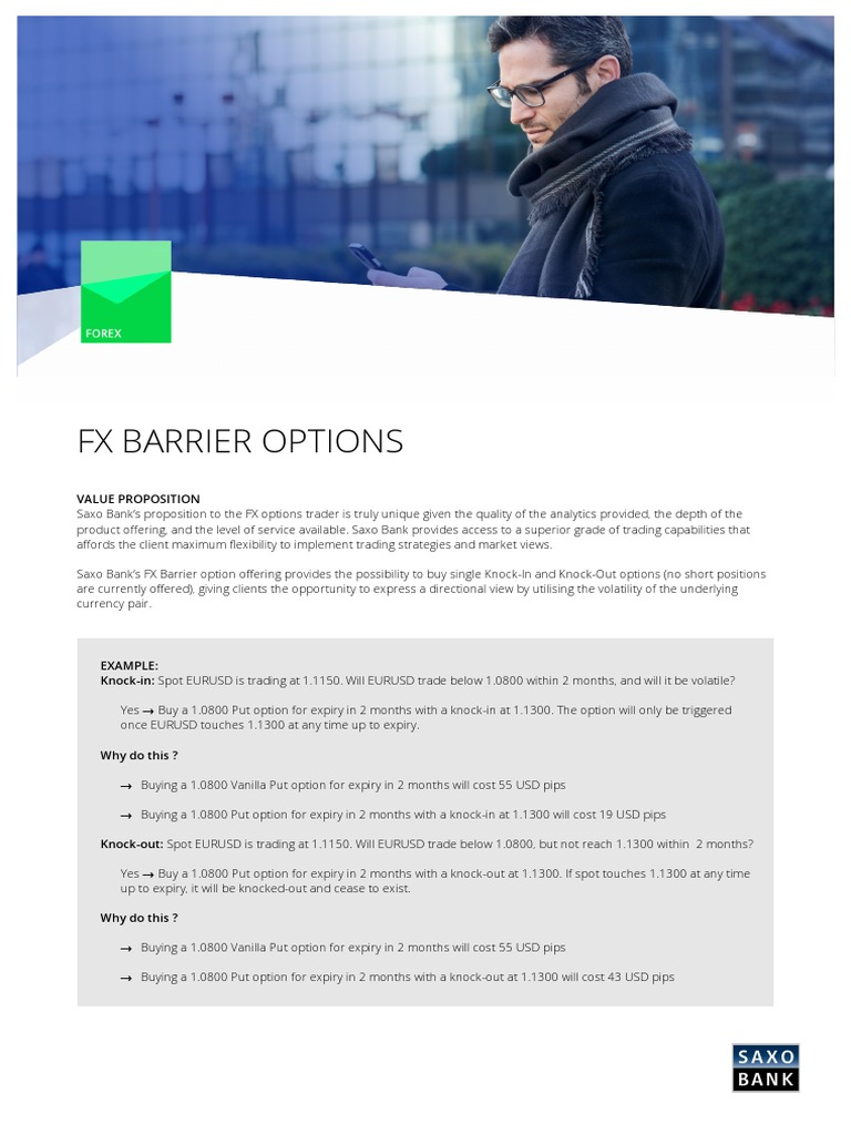 Saxo Bank FX Barrier Options Guide | PDF | Option (Finance) | Investing