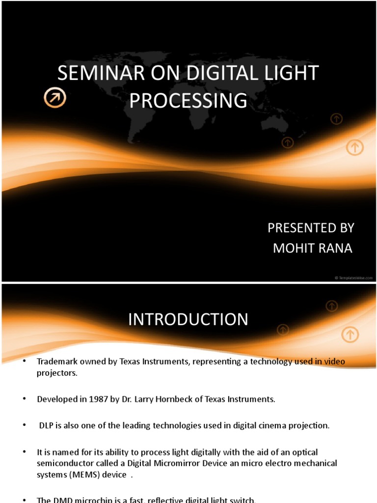 Seminar On Digital Light Processing | PDF | Optics | Imaging