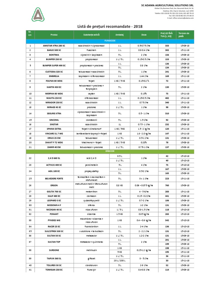 Adama 2018 | Biocides | Pesticide
