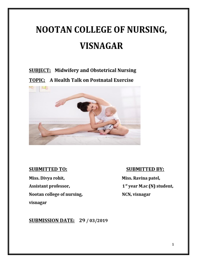 Health Talk On Postnatal Exercise | PDF | Postpartum Period | Abdomen