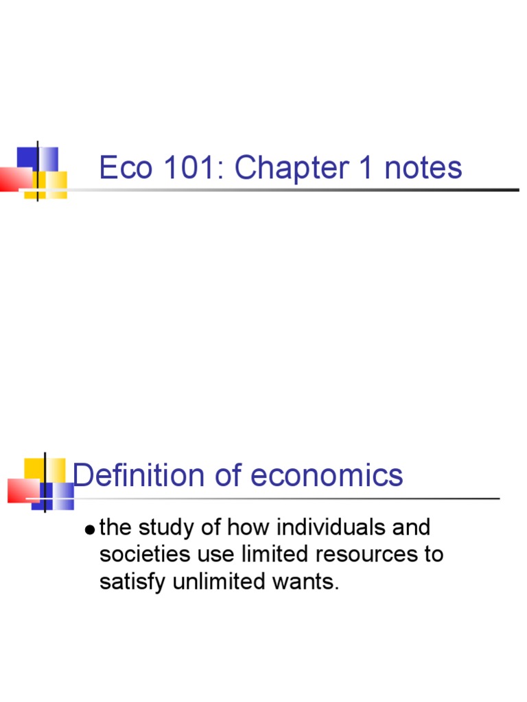 Eco 101: Chapter 1 Notes | PDF
