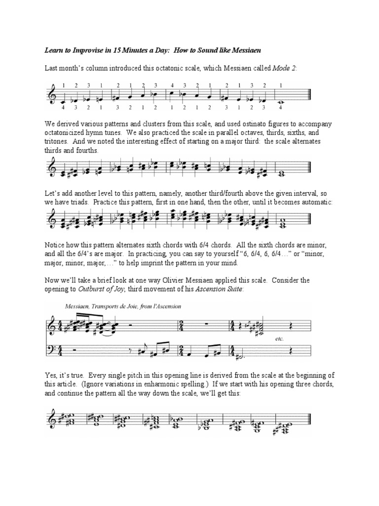 Master Messiaen's Improvisation Techniques | PDF | Chord (Music ...