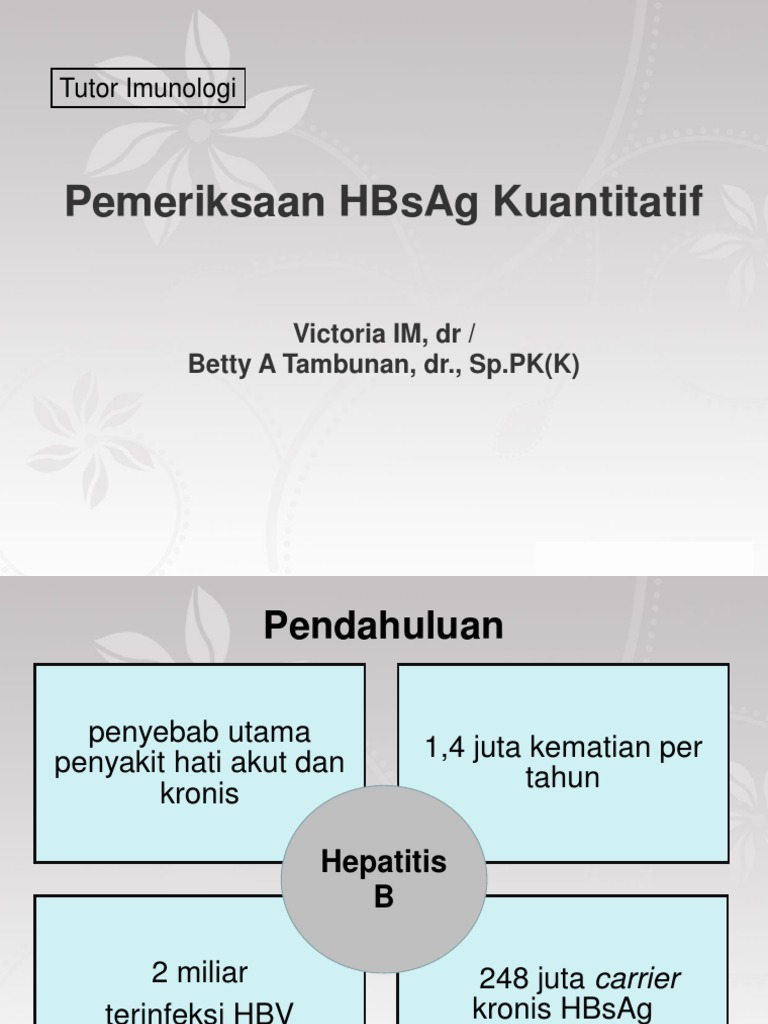 Tutor Imun HBsAg Kuantitatif | PDF | Hepatitis B | Immunoassay