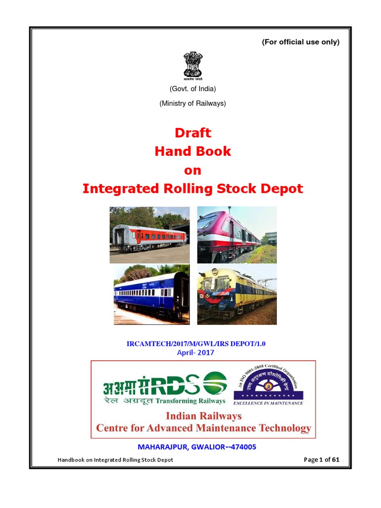 Draft Handbook On Integrated Rolling Stock Depot | PDF | Crane (Machine ...
