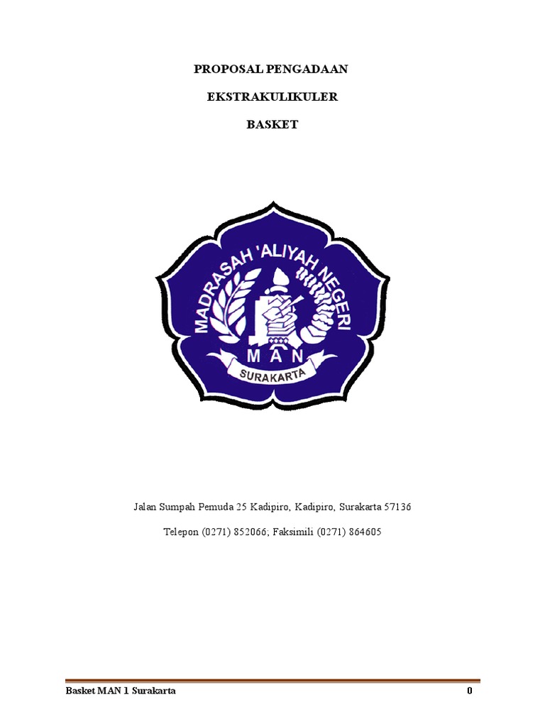 PROPOSAL PENGADAAN EKSKUL Basket | PDF