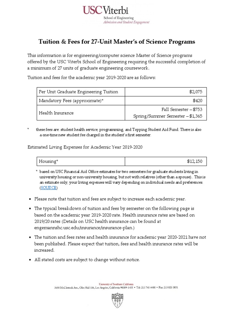 2019 2020 Tuition Fees 27 - VASE PDF | PDF | Tuition Payments | Fee