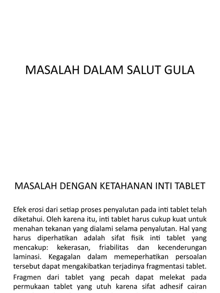 Masalah dan Solusi Tablet Salut Gula | PDF