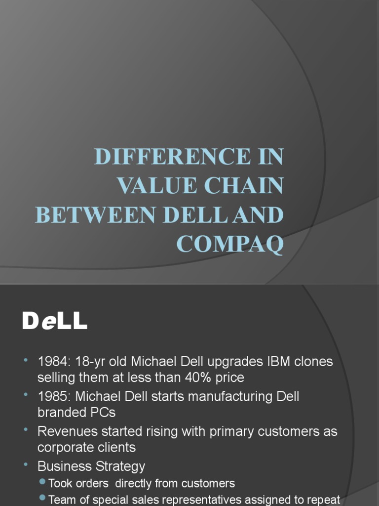 Difference in Value Chain Between Dell and Compaq | PDF | Dell ...