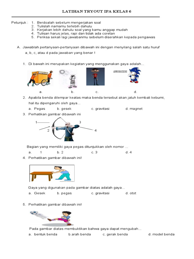Latihan Tryout Ipa Kelas 6 Tahap 2 | PDF