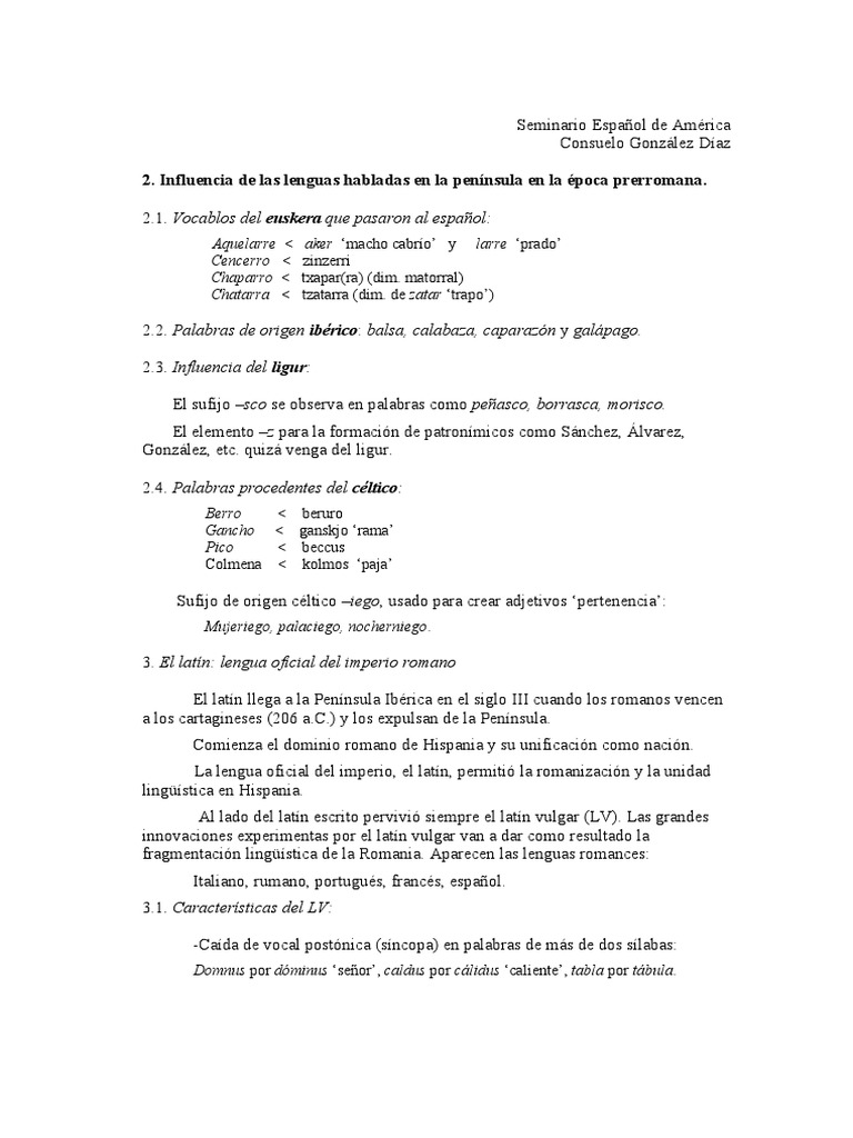Breve Historia Del Español | PDF | latín | Al Andalus