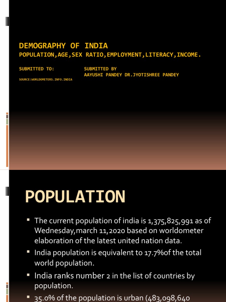 Demography of India | PDF | Demographics Of India | Life Expectancy