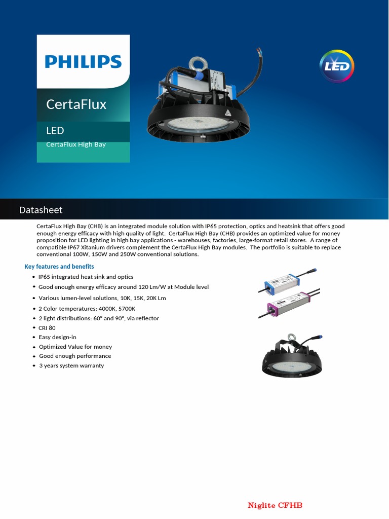 Datashet - CertaFlux - High - Bay Niglite CFHB PDF | PDF | Interior ...