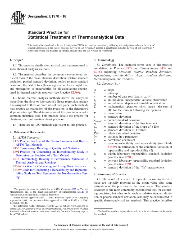 Astm e 1970 - 16 | PDF | Standard Deviation | Regression Analysis