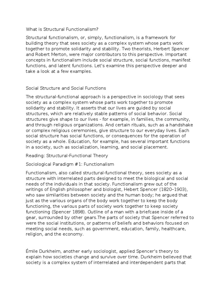 What Is Structural Functionalism | PDF | Rationality | Émile Durkheim