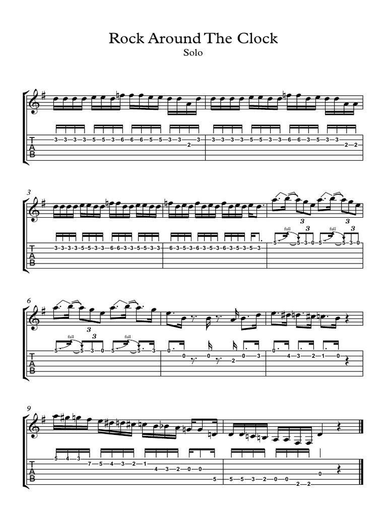 Rock Around The Clock (Solo) - Full Score | PDF | Groupes de rock ...